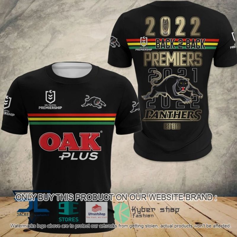 NRL Penrith Panthers Premiers 2022 - 2023 Back 2 Back T-Shirt
