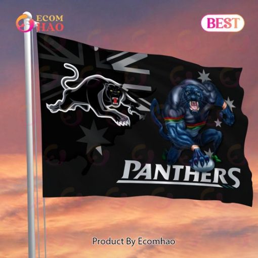 NRL Penrith Panthers Black Mascot House Flag