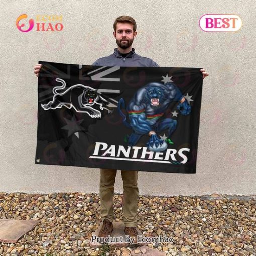 NRL Penrith Panthers Black Mascot House Flag