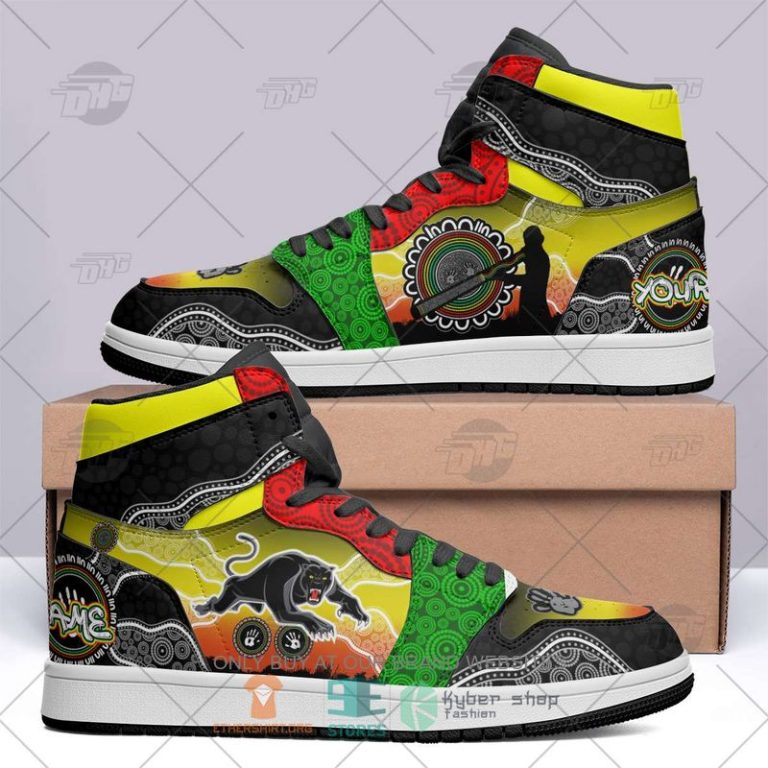 NRL Penrith Panthers Custom Name Indigenous Air Jordan 1 High Sneakers