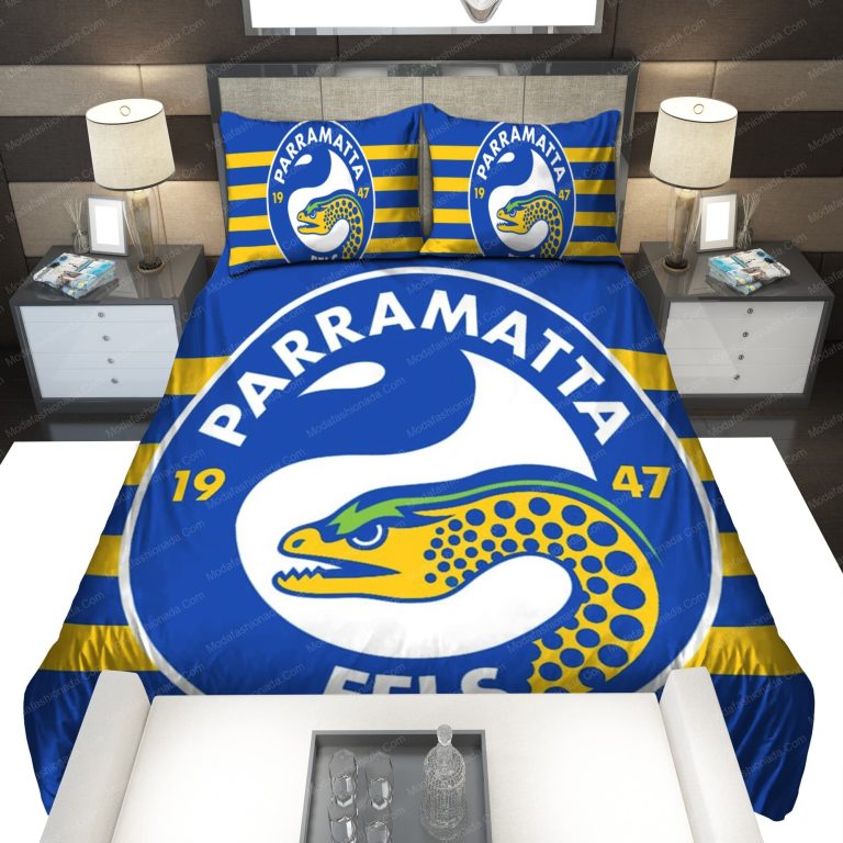 NRL Parramatta Eels Blue Yellow Bedding Set V8