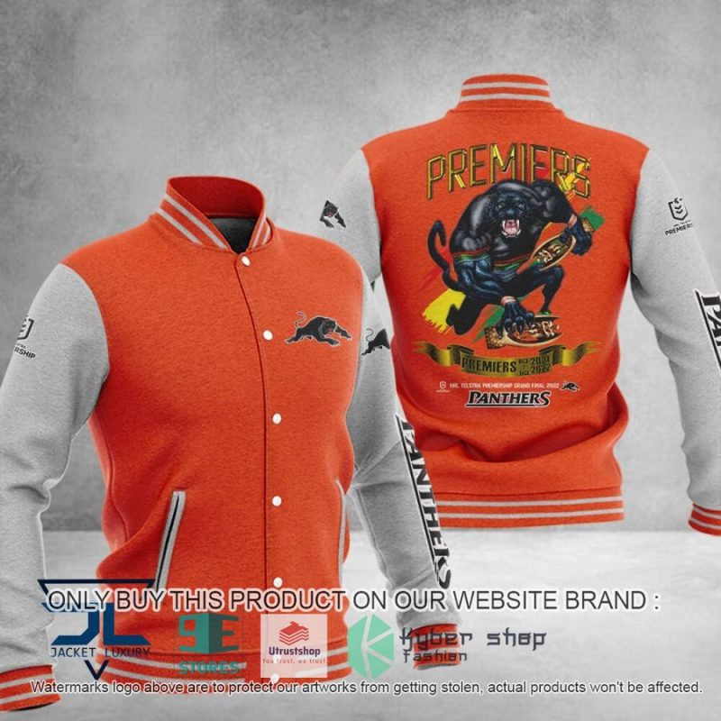 NRL Penrith Panthers Orange Premiers 2022 - 2023 Mascot Baseball Jacket