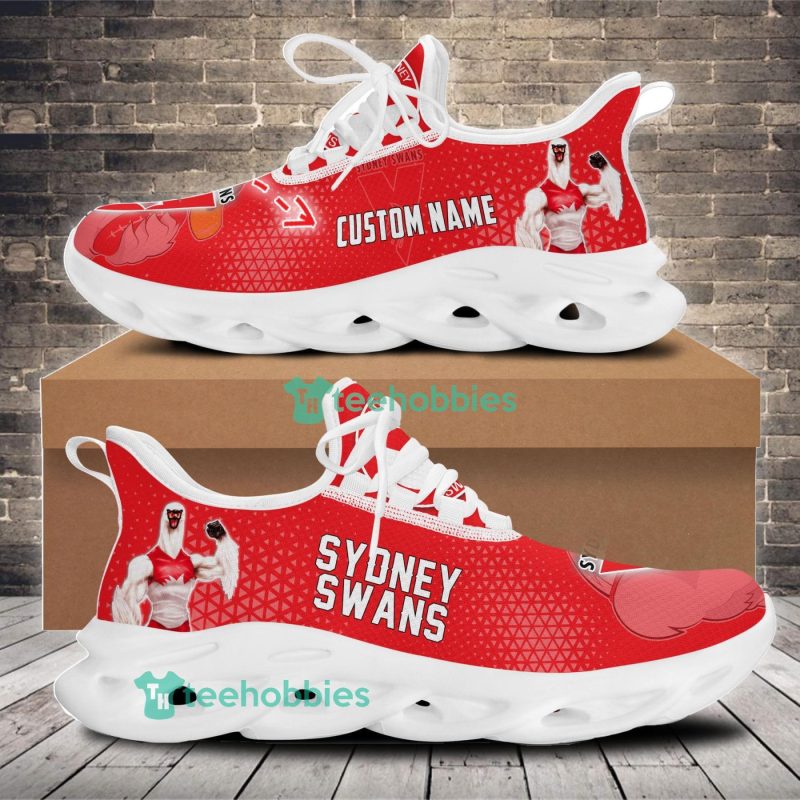 AFL Sydney Swans Custom Name Red Mascot Max Soul Shoes