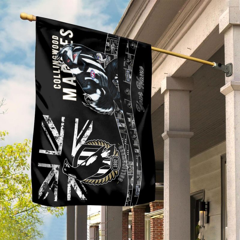 AFL Collingwood Magpies Custom Name Mascot House Flag