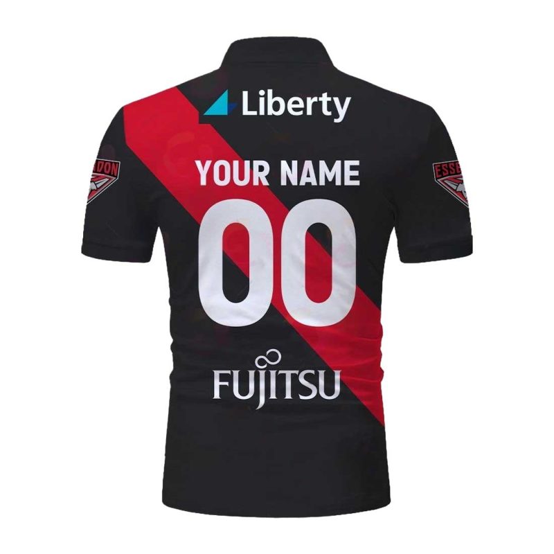 AFL Essendon Bombers Custom Name Number 2023 Home Guernsey Polo Shirt