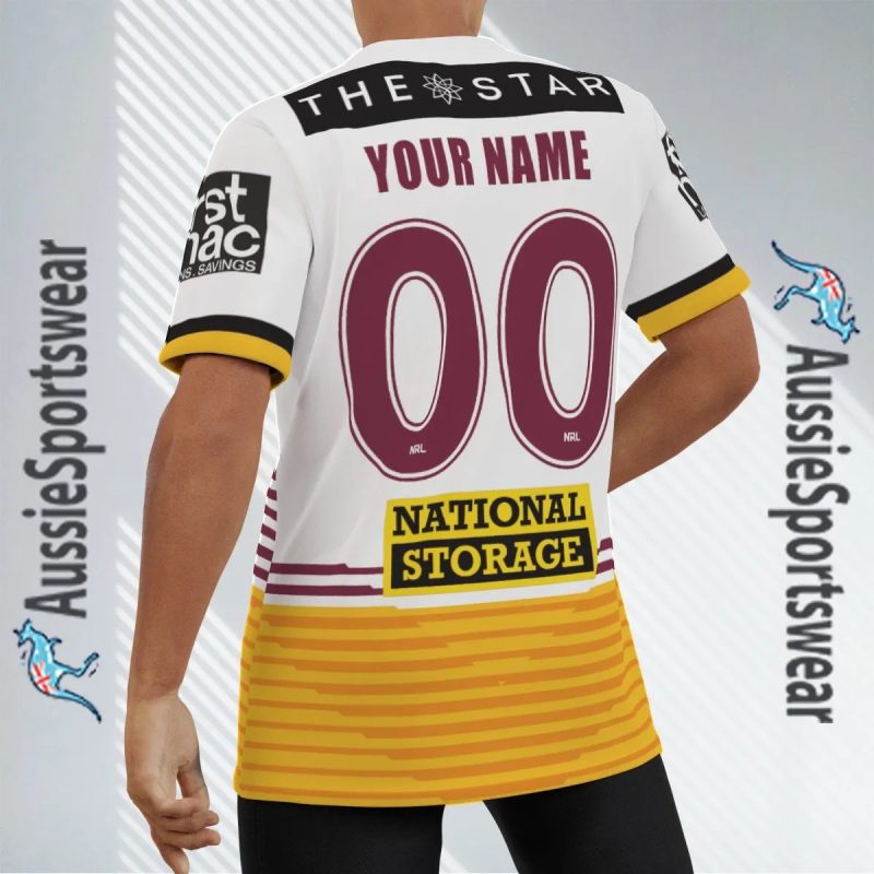 NRL Brisbane Broncos Custom Name Number 2023 Away Jersey T-Shirt