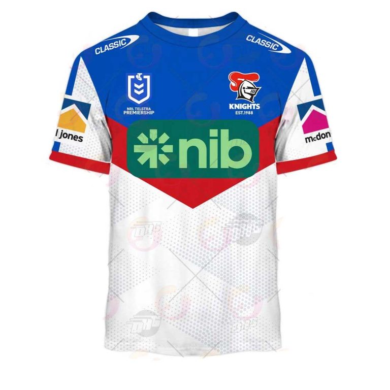 NRL Newcastle Knights Custom Name Number 2023 Away Jersey T-Shirt