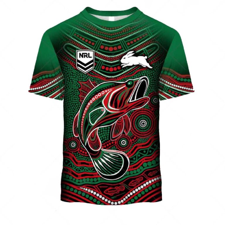NRL South Sydney Rabbitohs Custom Name Number 2022 Indigenous Fishing ...