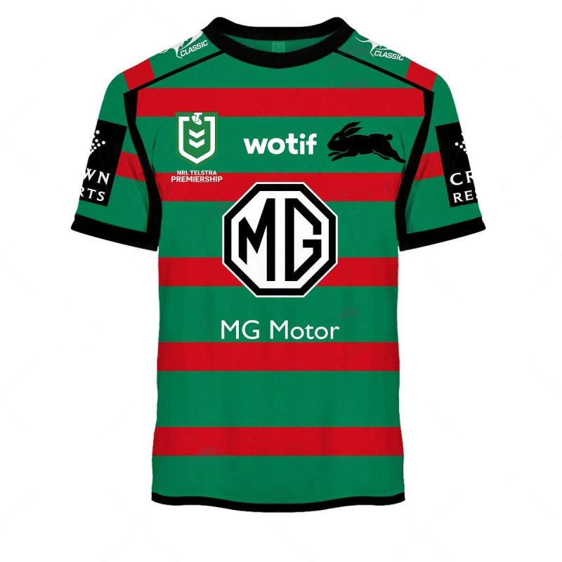NRL South Sydney Rabbitohs Custom Name Number 2023 Home Jersey T-Shirt