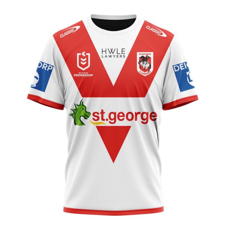 NRL St. George Illawarra Dragons Custom Name Number 2023 Home Jersey T ...