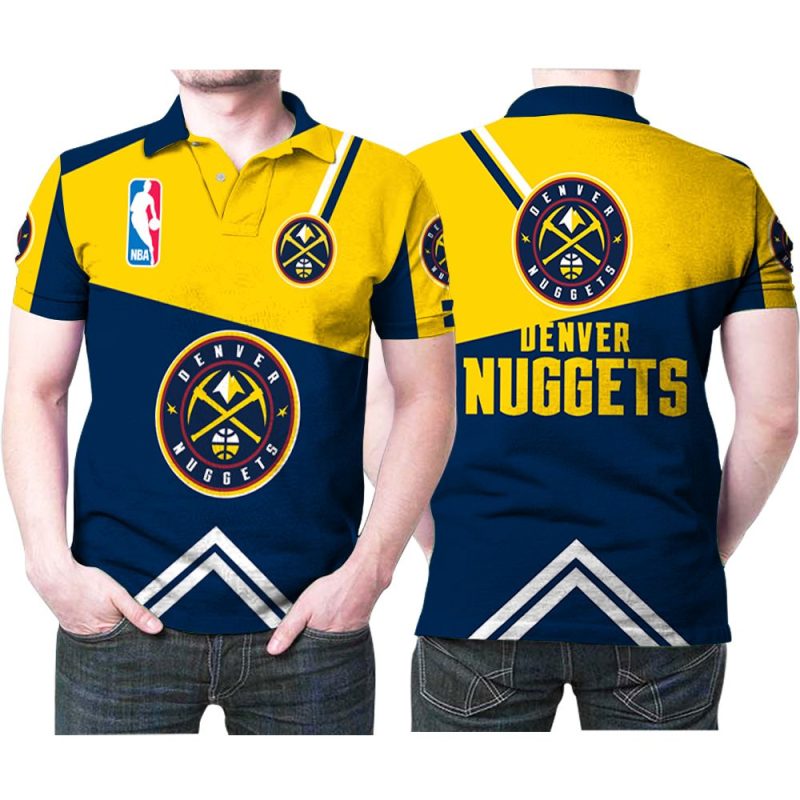 NBA Denver Nuggets Yellow Blue Polo Shirt