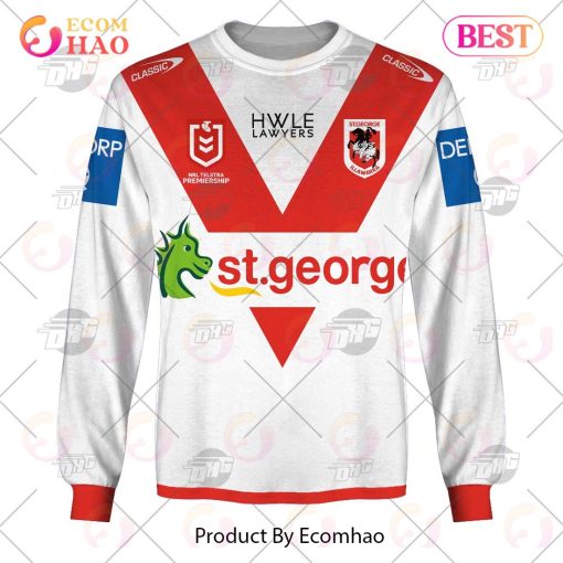 NRL St. George Illawarra Dragons Custom Name Number 2023 Home Jersey ...