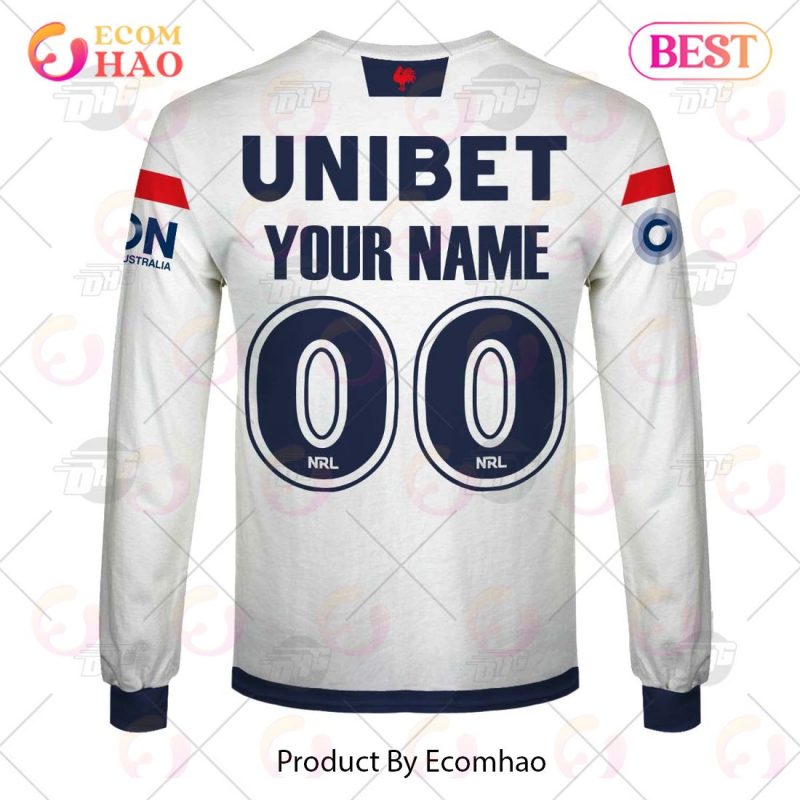 NRL Sydney Roosters Custom Name Number 2023 Away Jersey Sweatshirt