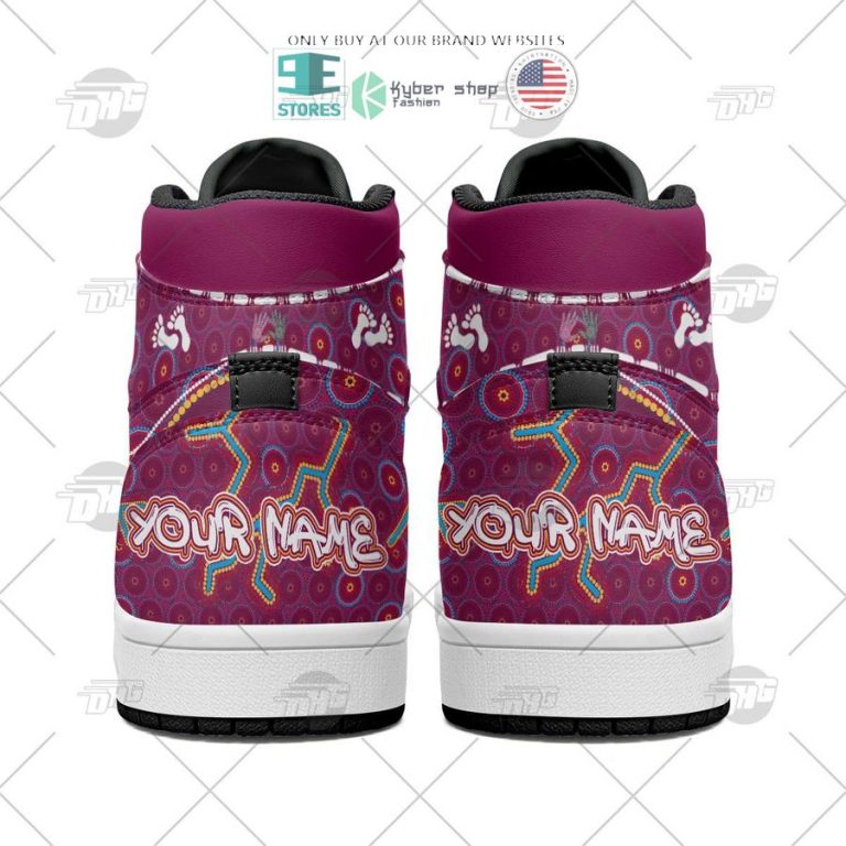 AFL Brisbane Lions Custom Name Indigenous Air Jordan 1 High Sneakers