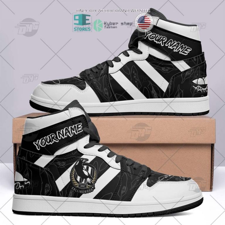 AFL Collingwood Magpies Custom Name Indigenous Air Jordan 1 High Sneakers