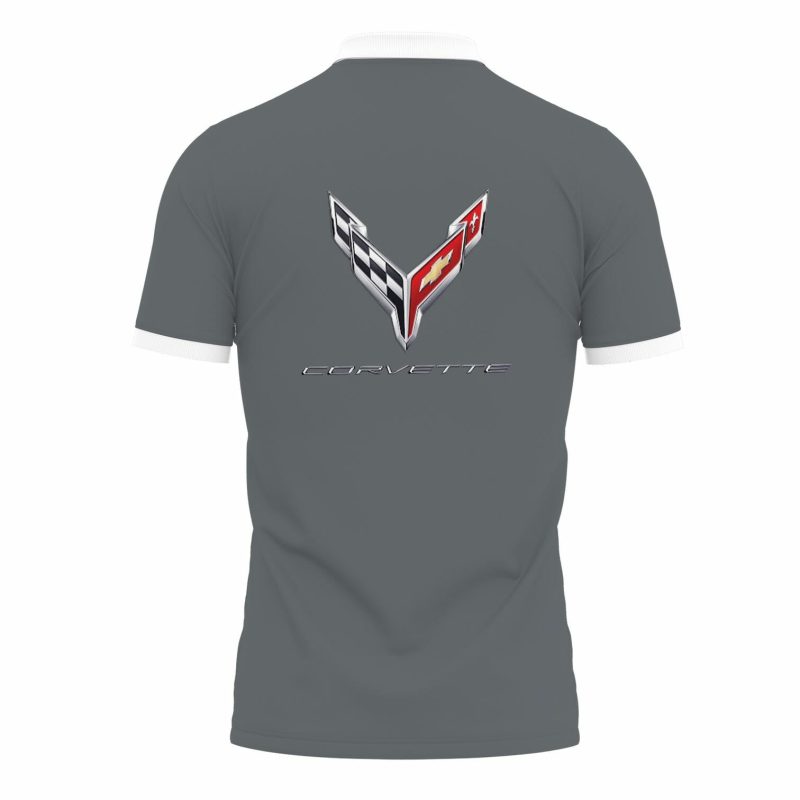 Chevrolet Corvette Gray Polo Shirt