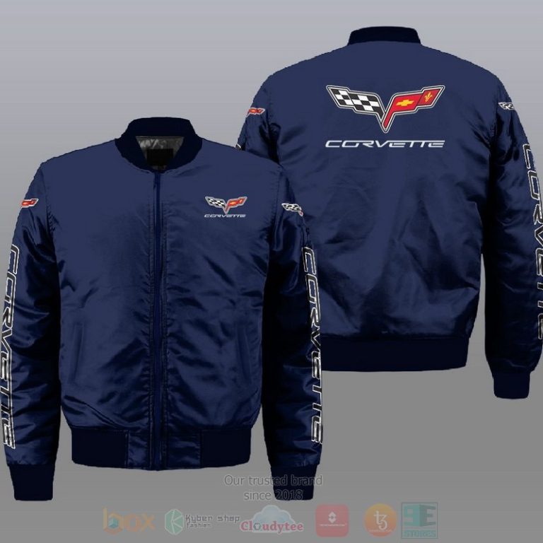 Chevrolet Corvette Simple Style Blue Bomber Jacket