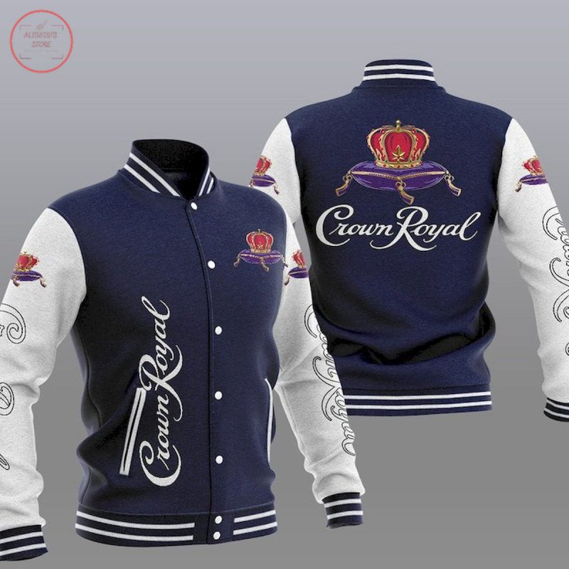 Crown Royal Dark Blue White Baseball Jacket