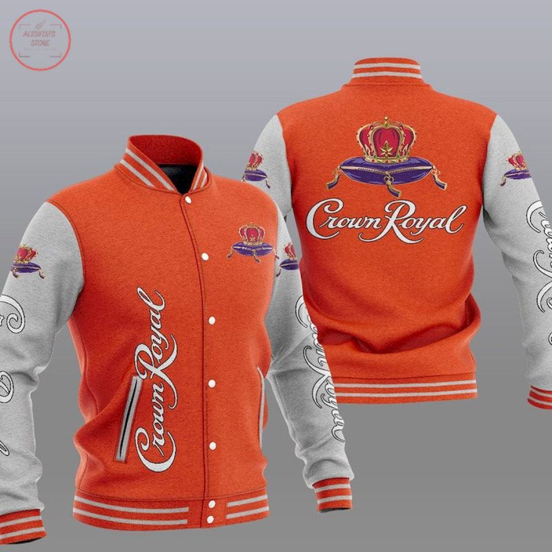 Crown Royal Orange White Baseball Jacket