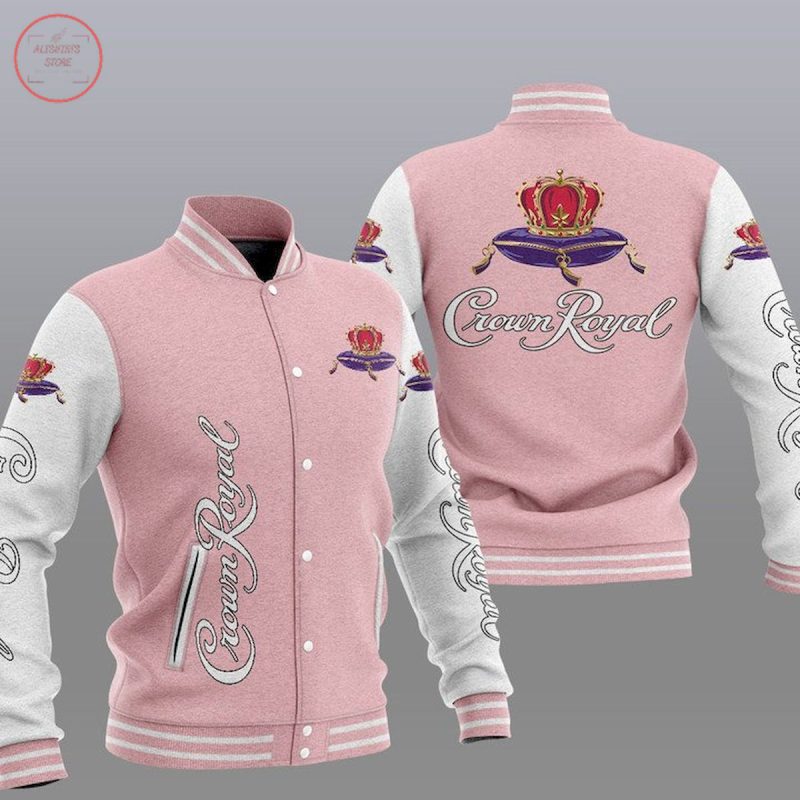 Crown Royal Pink White Baseball Jacket