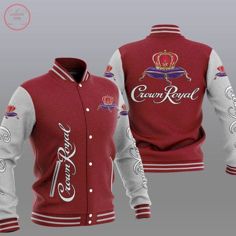 Crown Royal Maroon White Baseball Jacket