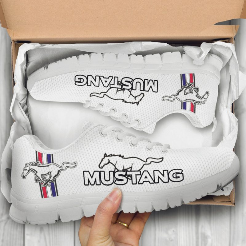 Ford Mustang White Running Shoes