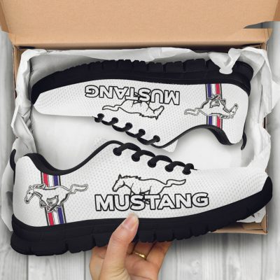 Ford Mustang White Running Shoes