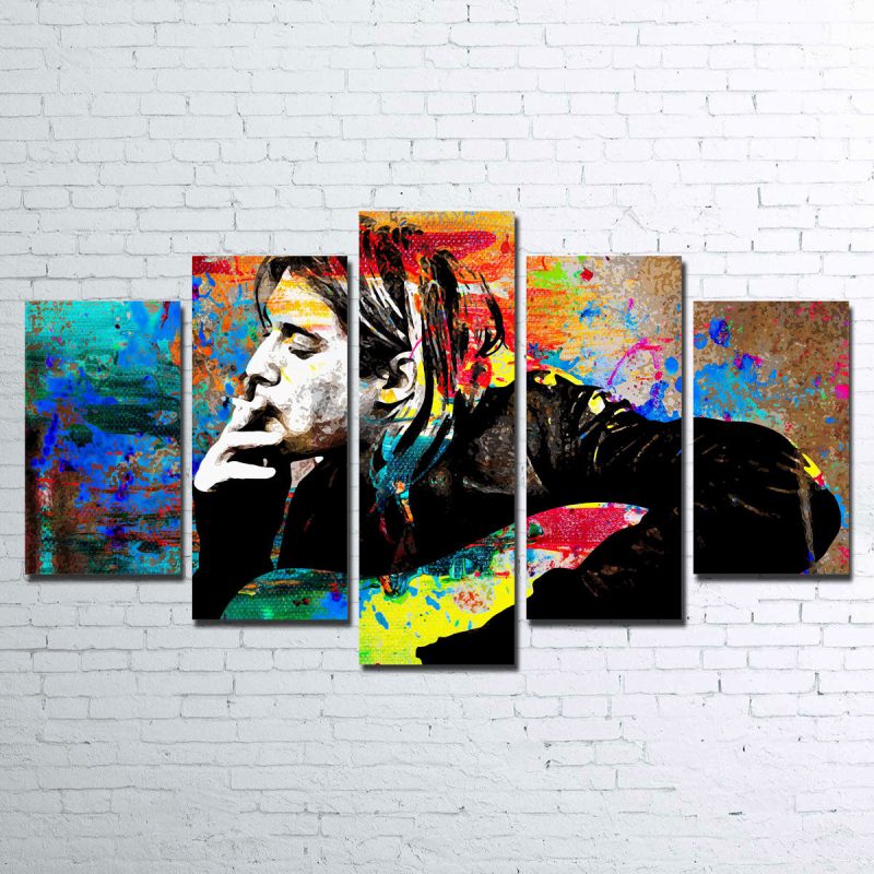 Nirvana Kurt Cobain 5 Panel Canvas