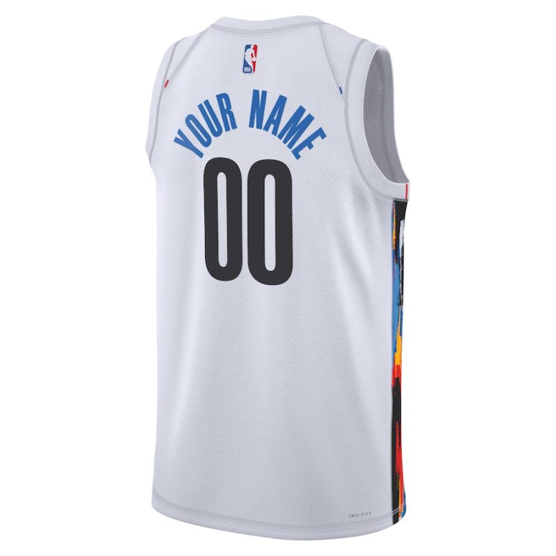 Brooklyn Nets Nike City Edition White Custom NBA Jersey