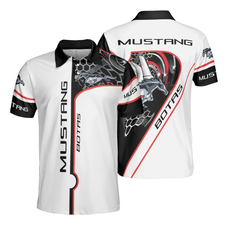 Ford Mustang White Polo Shirt