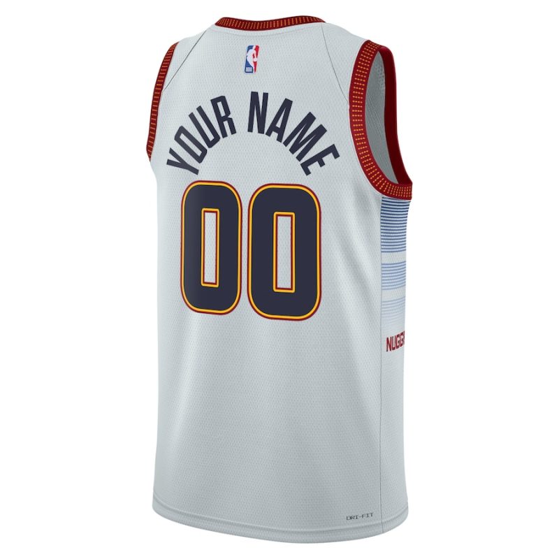 Denver Nuggets Nike City Edition Grey Custom NBA Jersey