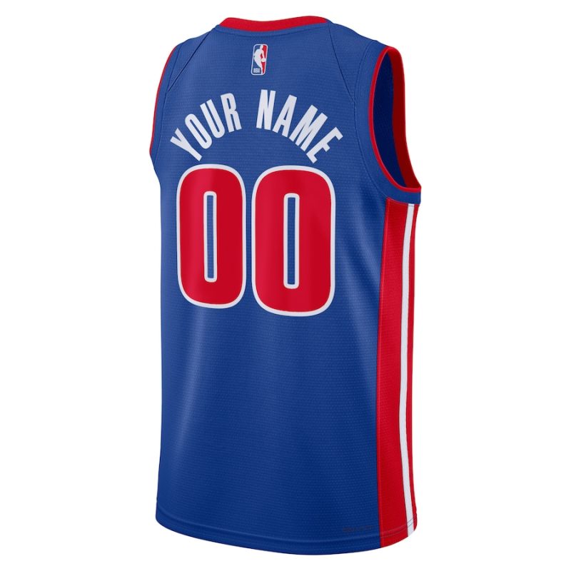 Detroit Pistons Nike Icon Blue Custom NBA Jersey