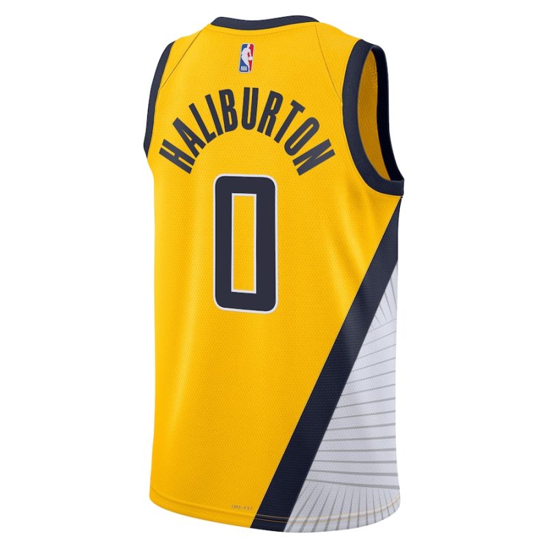 Indiana Pacers Tyrese Haliburton Statement Edition Yellow NBA Jersey