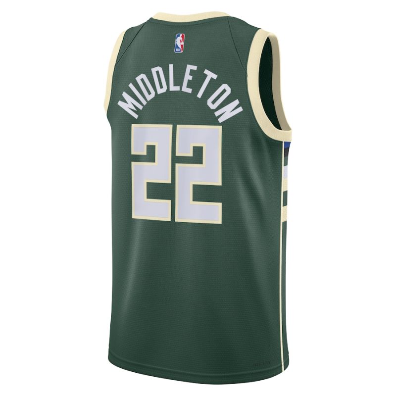 Milwaukee Bucks Khris Middleton Nike Icon Edition Green NBA Jersey