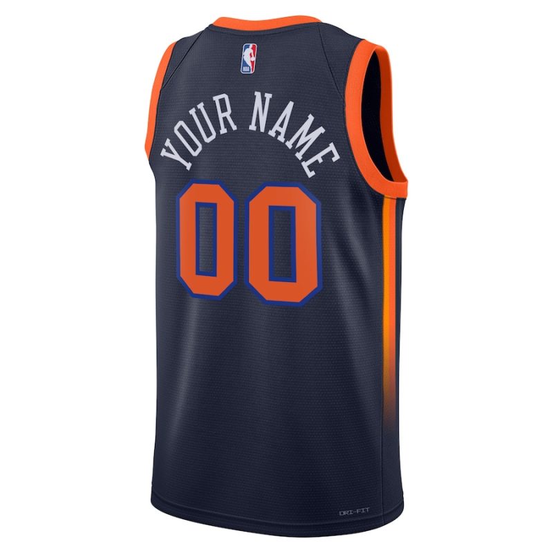 New York Knicks Statement Navy Custom NBA Jersey