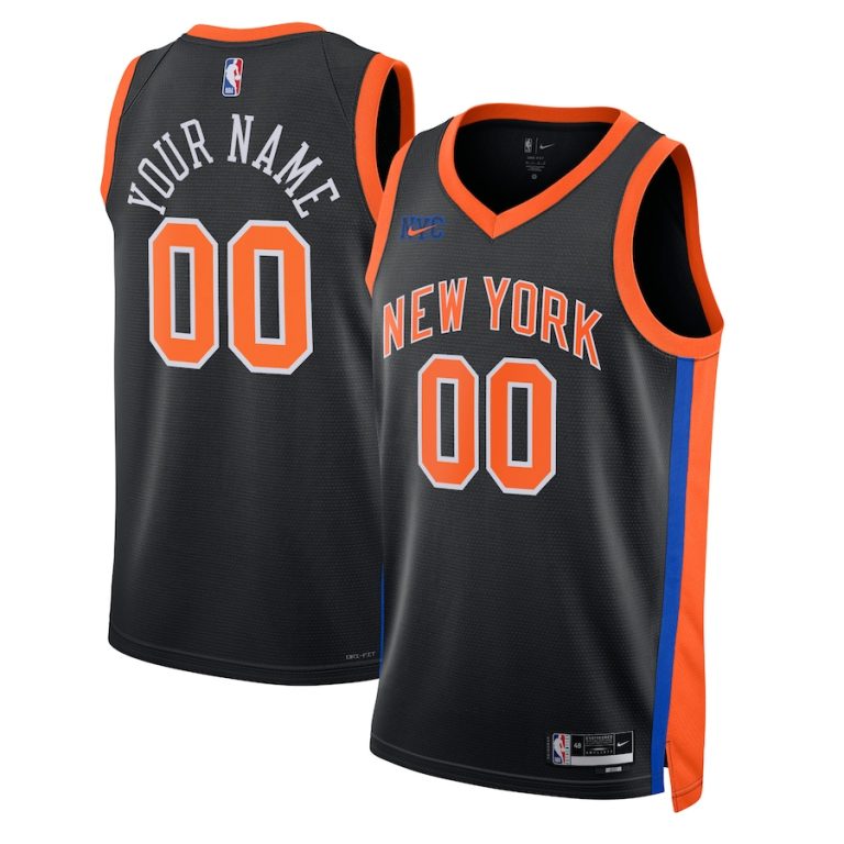 New York Knicks Nike City Edition Black Custom NBA Jersey