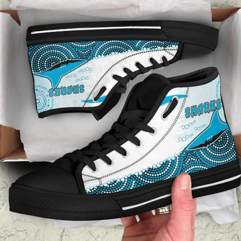 NRL Cronulla-Sutherland Sharks Indigenous Blue High Top Shoes