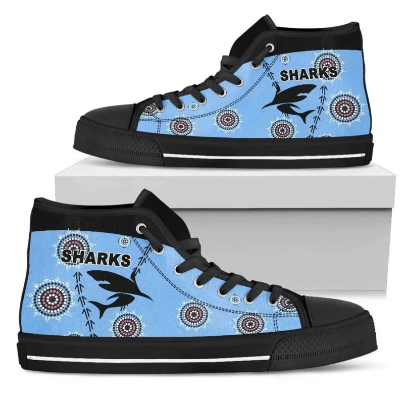 NRL Cronulla-Sutherland Sharks Simple Indigenous High Top Shoes