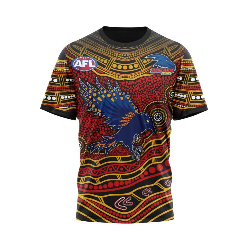 AFL Adelaide Crows Custom Name Number Indigenous Mascot T-Shirt