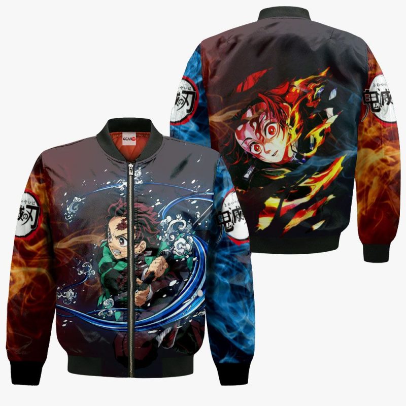 DEMON SLAYER Tanjiro Kamado Water And Sun Breathing Bomber Jacket