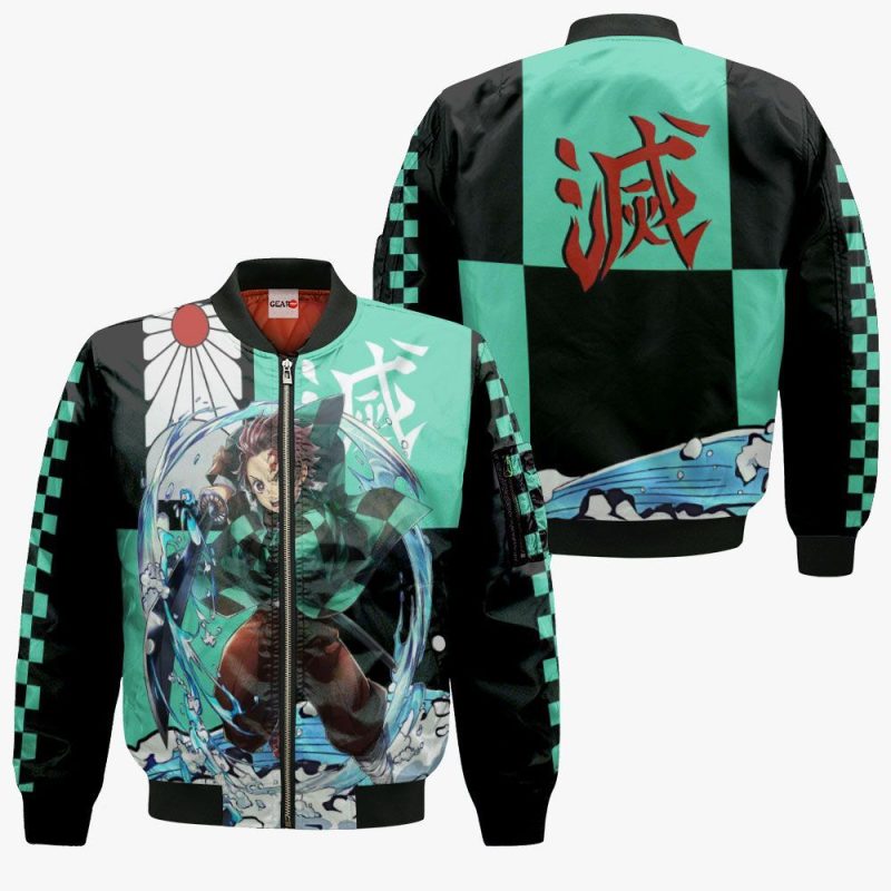 DEMON SLAYER Tanjiro Kamado Water Breathing Bomber Jacket