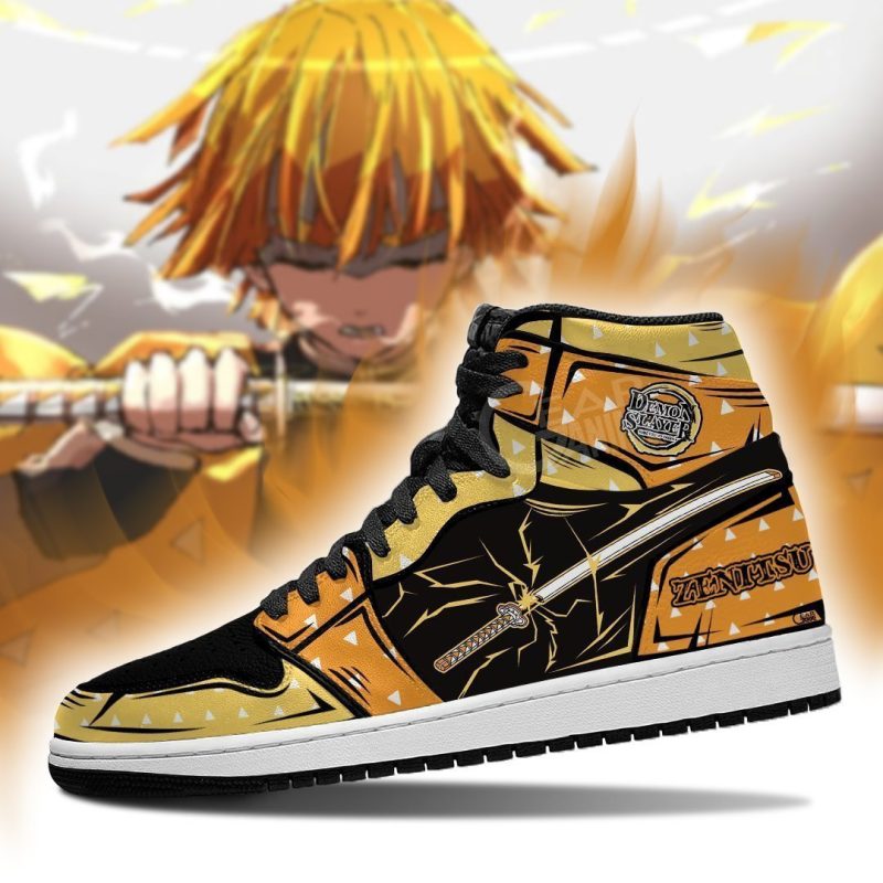 DEMON SLAYER Zenitsu Agatsuma Custom Nichirin Sword Air Jordan 1 High ...