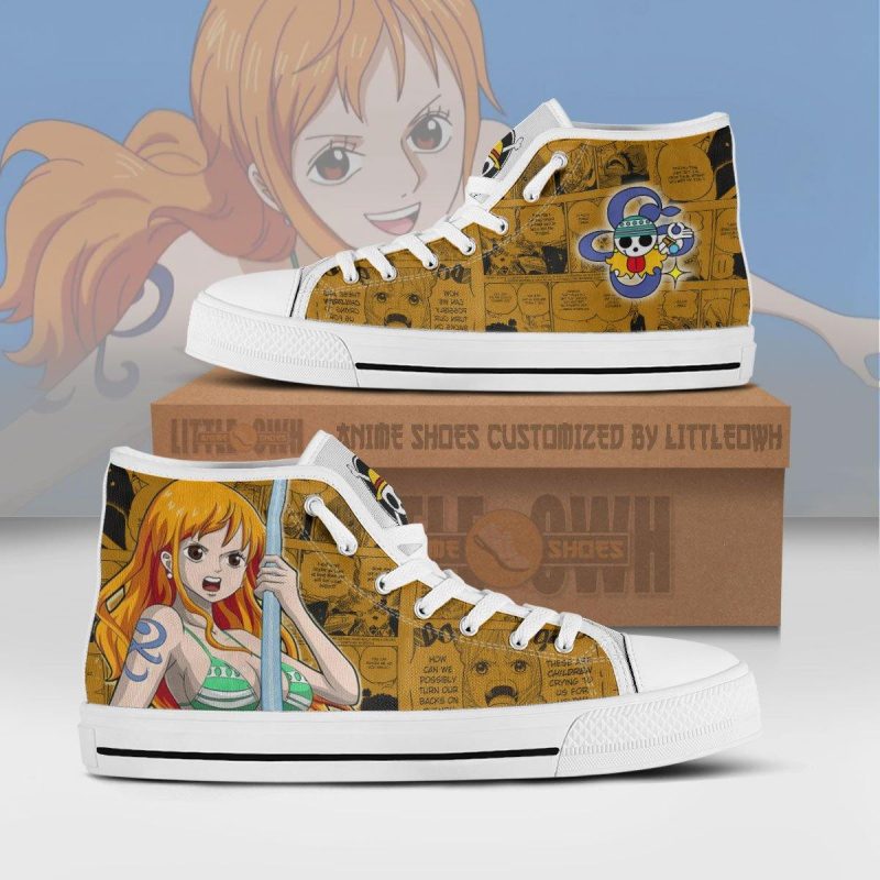 ONE PIECE Nami Manga Style High Top Shoes V1
