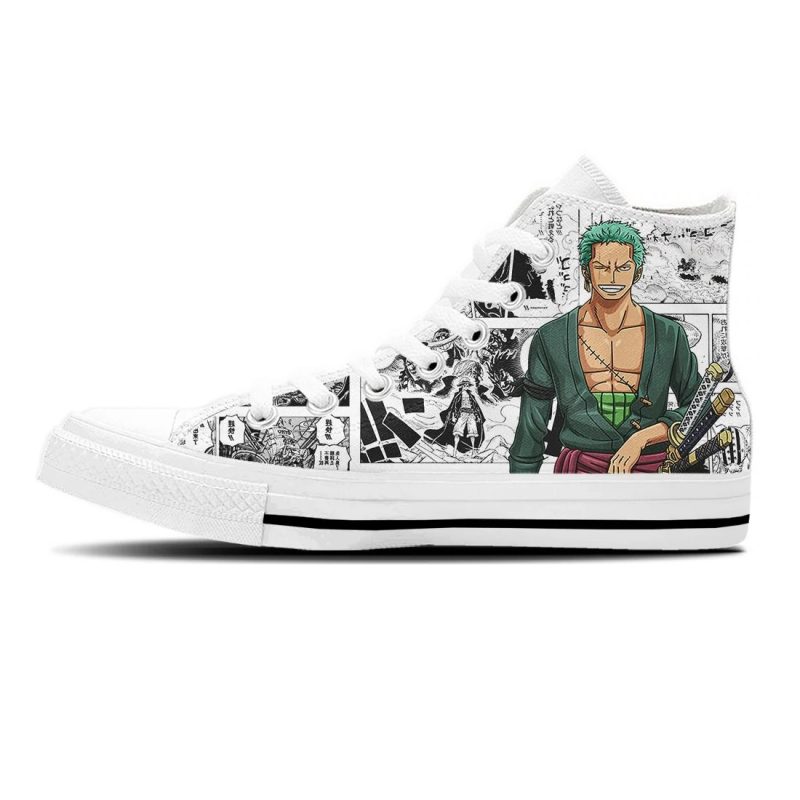 ONE PIECE Roronoa Zoro Manga Style High Top Shoes V2