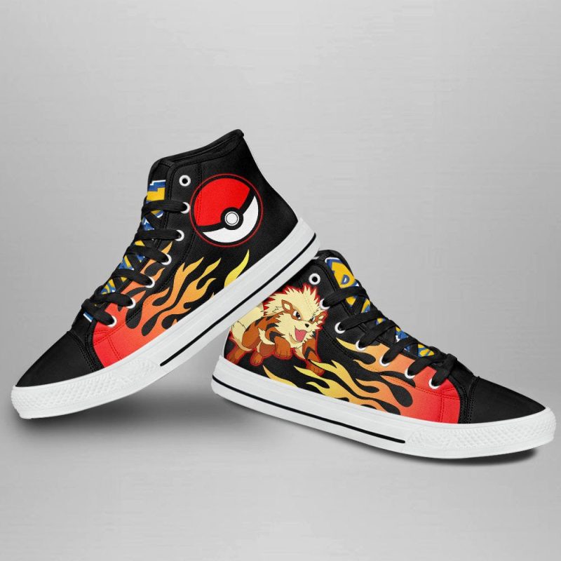 POKEMON Arcanine Flame High Top Shoes