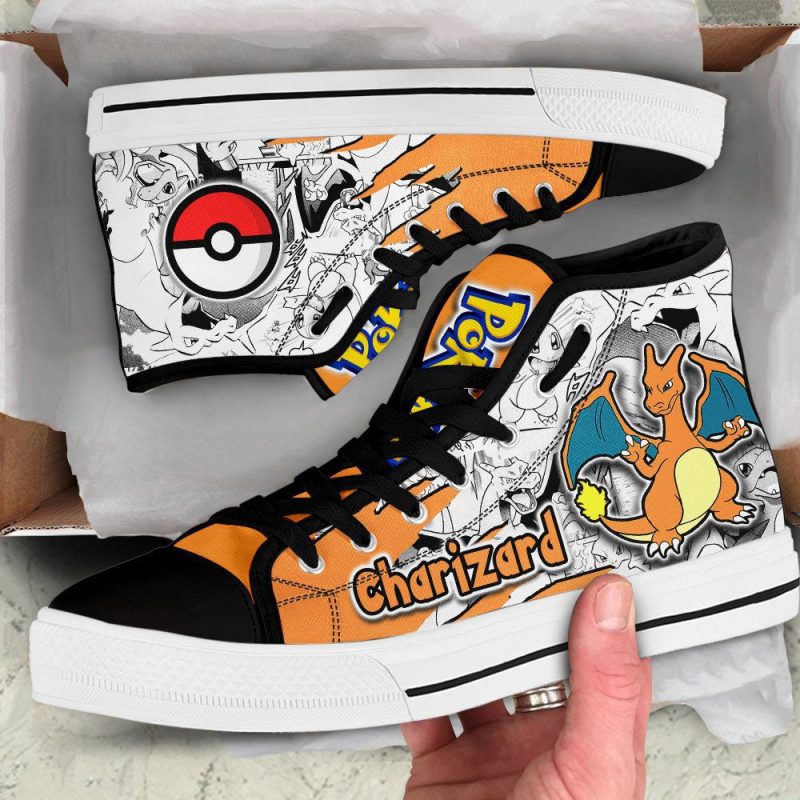 POKEMON Charizard Mix Manga High Top Shoes
