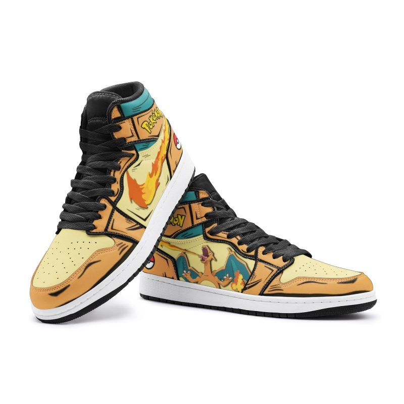 POKEMON Charizard Yellow Air Jordan 1 High Sneakers