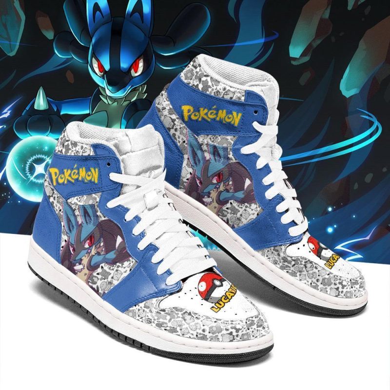 POKEMON Lucario Anime Air Jordan 1 High Sneakers