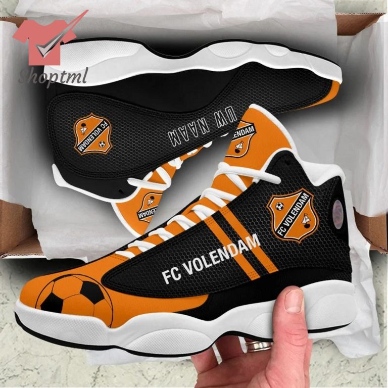 FC Volendam Custom Name Black Orange Sport Air Jordan 13 Shoes