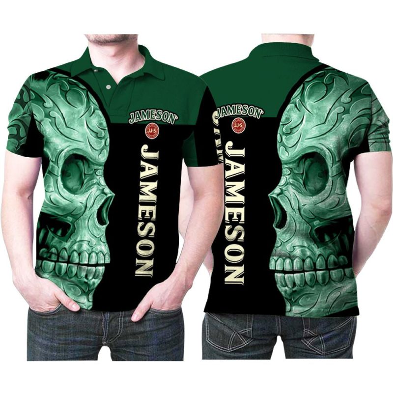 Jameson Irish Whiskey Sugar Skull Polo Shirt